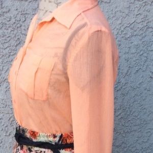 Guess | Tops | Nwot Guess Semi Sheer Peach Colored Shirt | Poshmark